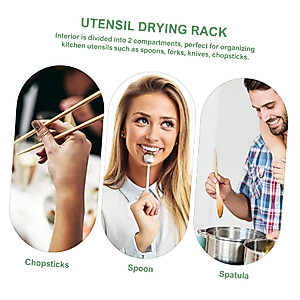 HANABASS Compartment Draining Square or Holder Stainless Dishwasher Compartments- Mesh Chopstick Hook Countertop Restaurant Fork Utensils for Rack- Steel Home Holderhanging with Organizer