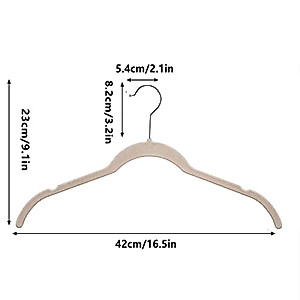 20-Pack Non Slip Velvet Hangers, Space Saver Hangers with Chrome Hooks, Non Slip Hangers for Silk Clothes, Suspender Skirts, Shirts, All Kinds of Clothes (Ivory, 20)