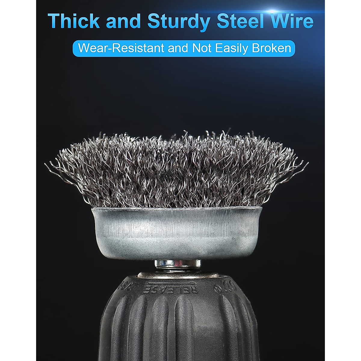 6 Pack Carbon Steel Wire Wheel Brush, Rocaris Cup Brush, Wheel Brush, Pen Brush Set with 1/4-Inch Hex Shank for Rust Removal, Corrosion and Scrub Surfaces