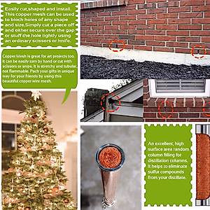 Copper Mesh, Mouse Blocker Mesh Copper Wool,Sturdy Pure Mesh Copper Stuff-fit Copper Wire Mesh for Gap Copper Blocker 4" x 40"