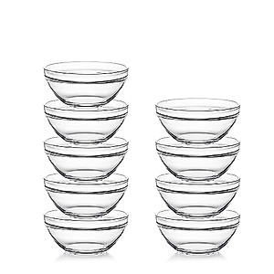 Sweejar 4.5 inch Small Glass Bowls Set, 12 oz Prep Bowls for Cooking, Small Bowls for Kitchen, Dessert Bowls for Ice Cream, 9 pack