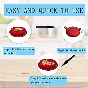 MY DEVELOPMENT Chicken Shredder Tool Twister with Handles | Non-Skid Base Chicken Shredder Machine | Shredder Machine for Beef, Pork and Chicken Meat | Shredder Gadget for Kitchen – Red