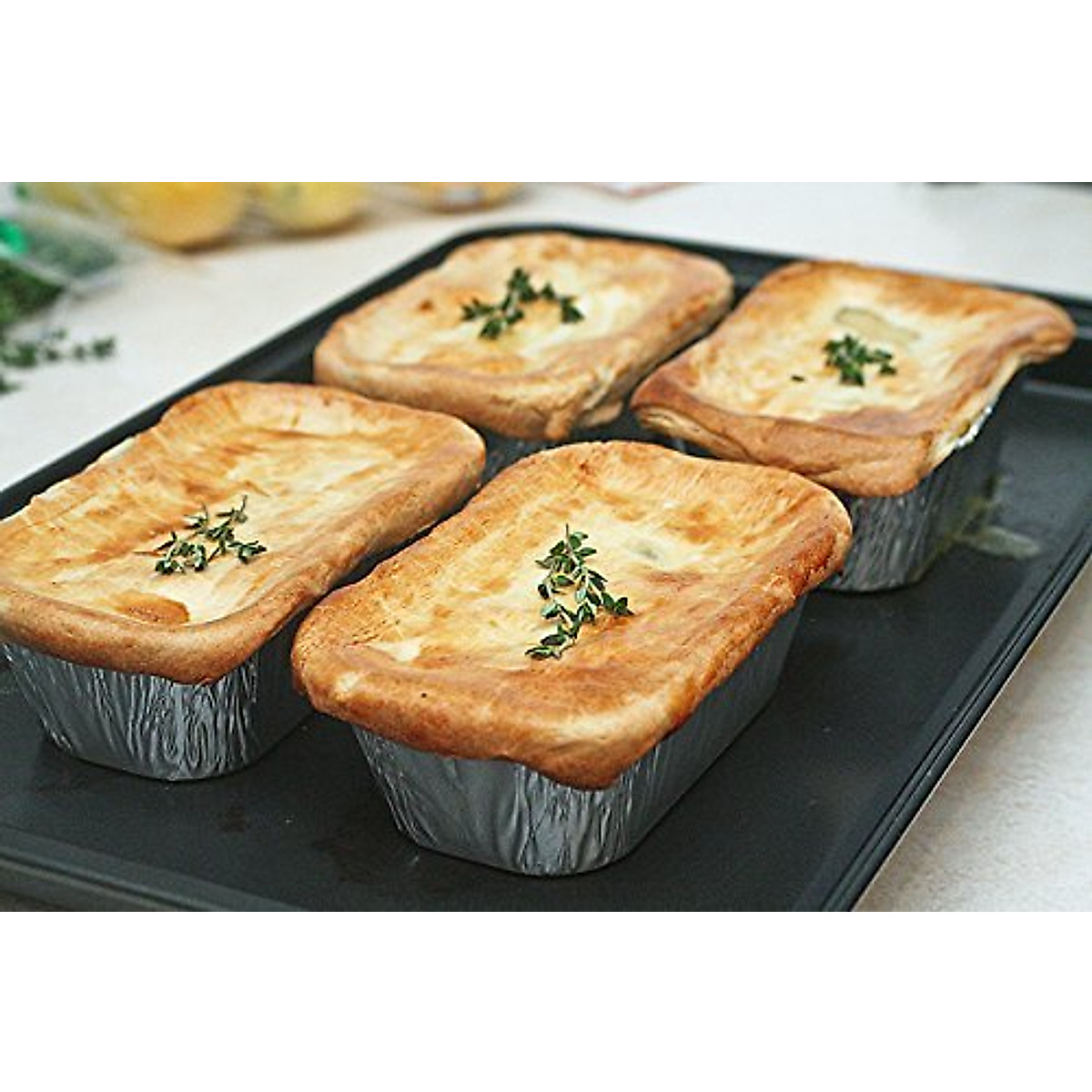 PARTY BARGAINS 2 Lb Aluminum Loaf Pan - 20 Pack, 8.5" x 4.5" x 2.5" Heavy Duty Disposable Bread Pans for Perfect for Baking, Lasagna, Meatloaf & Food Serving (Max 240°C)