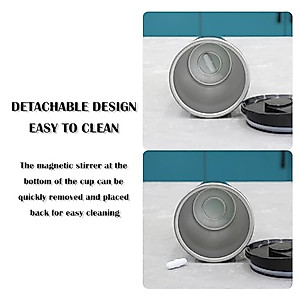 daasigwaa Rechargeable Self Stirring Mug - Magnetic Electric Auto Mixing Stainless Steel Cup for Office/Kitchen/Travel/Home Coffee/Tea/Hot Chocolate/Milk-400 ml/13.5 oz(Black)