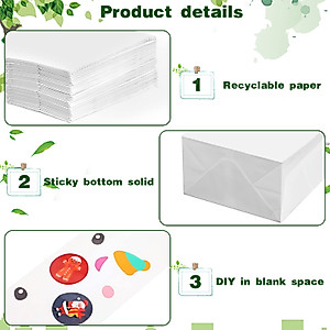 200 Pcs Mini Paper Bags, 1 LB Small Paper Treat Bags Kraft Lunch Bags for Christmas Wedding Favor Grocery Candy Cookie Sandwich Popcorn Bread Snack(White)