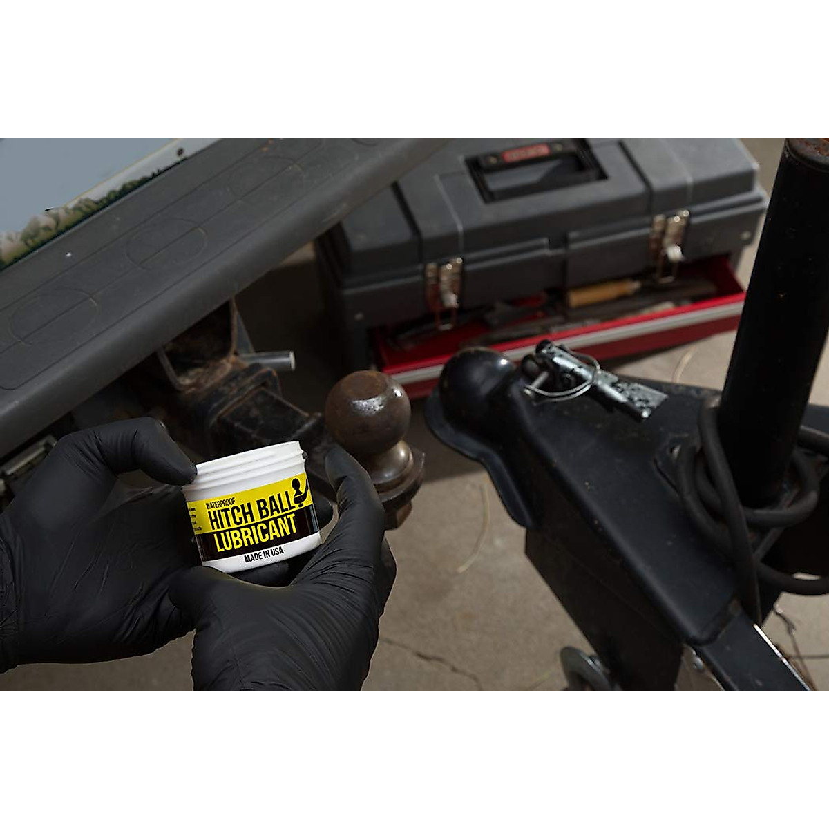 Mission Automotive 4oz Trailer Hitch Ball Lubricant - Grease to Reduce Friction and Wear on Tow Hitch Mount Balls, King Pins, Hitch Locks, etc. - Waterproof Lube Made in The USA