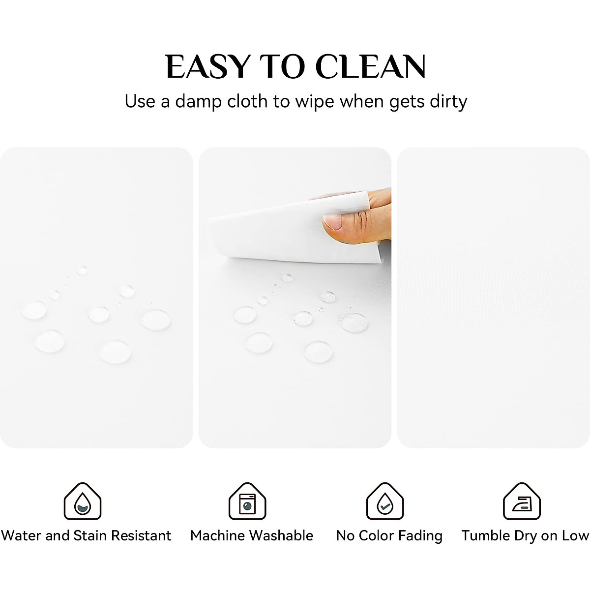 Softalker Round Tablecloth, Waterproof & Stain Resistant Table Cloth Wrinkle Free Fabric Washable 210GSM Polyester Table Cover for Spring/Party/Outdoor - 60 inch,White