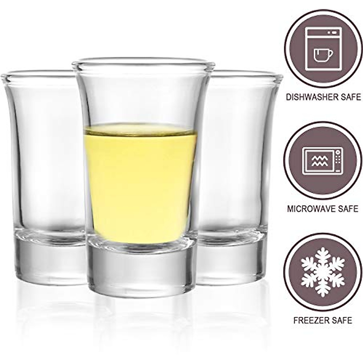 Encheng 1.4 Ounce Heavy Base Shot Glass Set,Whisky Shot Glasses 1.4 oz, Liqueur Glasses Spirits Glasses Mini Glass Cups Double Side Cordial Glasses,Tequila Cups Small Glass Shot Cups 40 Pack