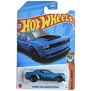 Hot Wheels '18 Dodge Challenger SRT Demon, Muscle Mania 6/10 [Blue] (HCW30-M9C0P)