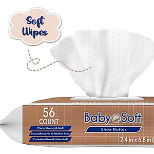 Baby Wipes, Baby Soft Shea Butter 8 Flip top packs (448 Wipes Total).