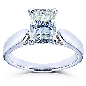 Kobelli Radiant-cut Moissanite Solitaire Engagement Ring 1 1/5 CTW 14k White Gold, Size 11, White Gold