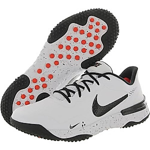 Nike Unisex Running/Baseball Alpha Huarache Elite 3 Turf Shoes White/Black/Crimson (Numeric_10)