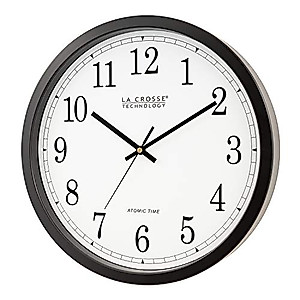La Crosse Technology WT-3143A-INT 14-Inch Atomic Wall Clock, Black