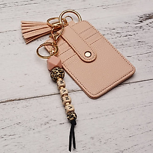 Lantintop Leopard Print Silicone Bead Keychain Fashion Bag Pendant MAMA Keychain Gift for Mom, Sister,Auntie (Mama)