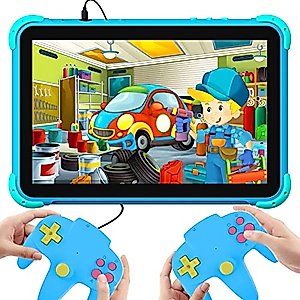 YINOCHE Kids Tablet Android Toddler Tablet for Kids Tablets for Kids 2GB+32GB with Gamepad Support Parental Control Children's Tablet Dual Cameras,Games, Kid Proof Case Netflix YouTube