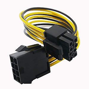 ZLKSKER 8 Pin CPU Power Cable/Adapter (8 Inch, 18AWG), 8 Pin Male (4+4) to 8 Pin Female Connector, ATX 12V Internal Power Extension Cable