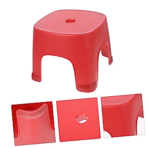 Low Stool Potty Plastic Foot Rest Stool Foot Step Stool Office Foot Stool Bathroom Stool Toilet Step Stool Bathroom Foot Stool Step Foot Stool Non-Slip Bench PVC Red Child