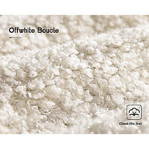 VanAcc Modern Sofa, 89in Comfy Couch with Cup Holders & USB Charging Ports, Offwhite Bouclé Couch- Deep Seat Sofa Couch for Living Room