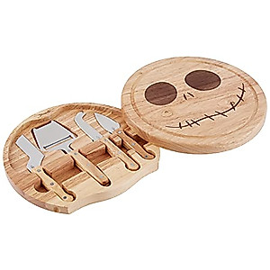 TOSCANA - a Picnic Time brand Disney Classics Nightmare Before Christmas Circo Board & Knife Cheese Board and Knife Set, 10.2 inches Diameter, Jack - Parawood