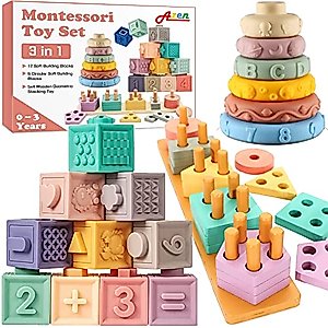 AZEN Baby Toys 0-3 Years, Toddler Toys Age 1-2, (3-in-1) Baby Toys for Babies 1 2 3 Year Old, Infant Toddler Newborn Toys, Learning Educational Preschool Toys