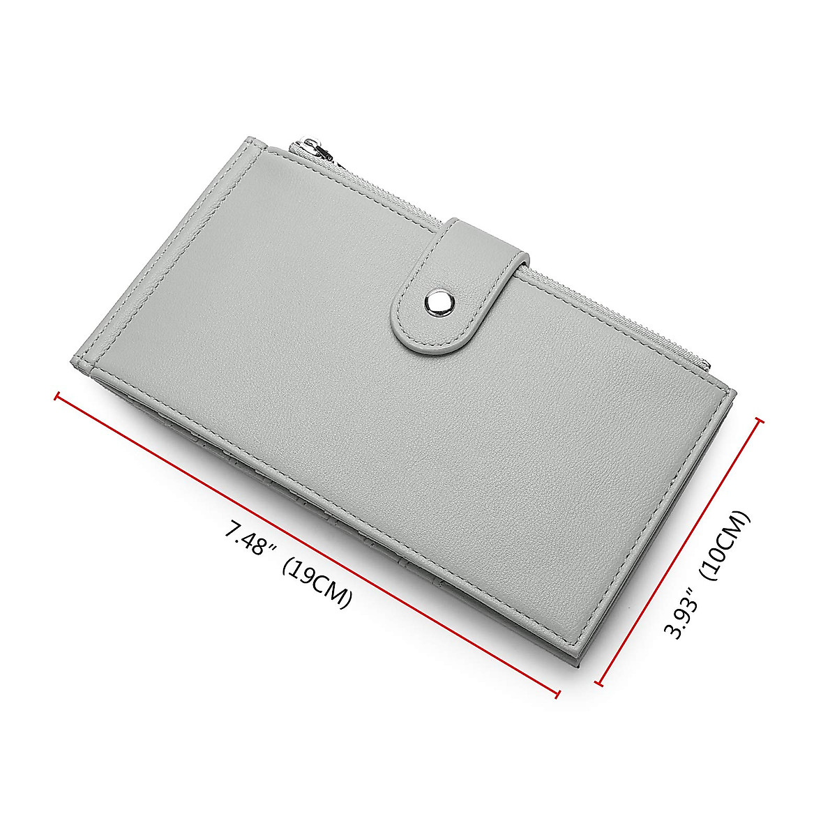 YALUXE Women's Card Wallet RFID Blocking Vegan Leather 19 Cards Holder with Zipper Pocket for Phone