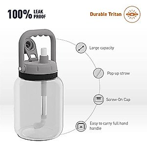 asobu Juggler a Tritan, Freezable Unbreakable and Large Capacity Water Jug with Easy Grip Handle 50 Ounces (50 Ounces, Mustard)