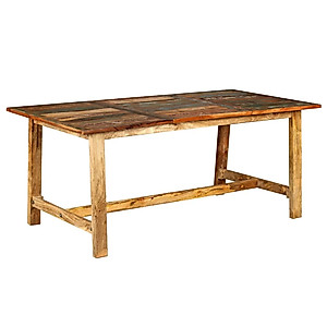 WHOPBXGAD Dining Table,Wooden Dining Table, Industrial Restaurant Counter for Living Room, Dining Room, Bistro Table,Solid Reclaimed Wood 70.9"