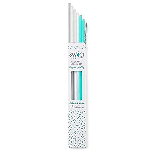 Swig Life Tall Straw Set + Cleaning Brush, Each Straw is 10.5 inch Long (Fits Swig Life 20oz, 22oz, and 32oz Tumblers)