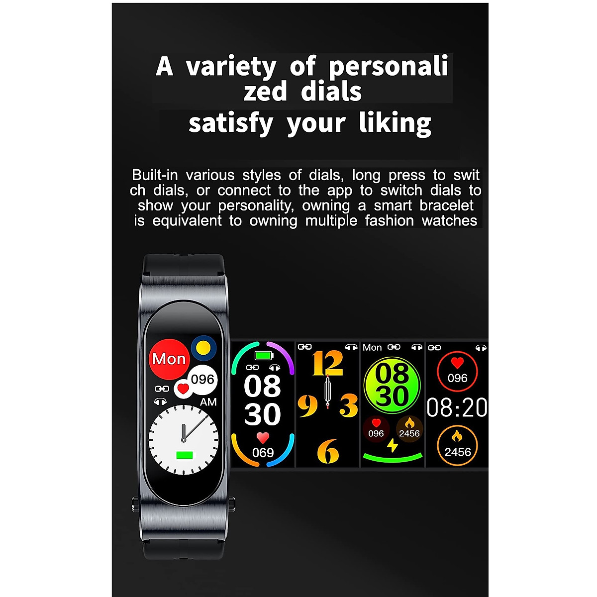 Smart Watch, Fitness Tracker for Men Women, Bracelet Band with 24 Hour Body Temperature Heart Rate Monitor Blood Pressure Blood Oxygen(SpO2) Waterproof smartwatch for iPhone Android Phones
