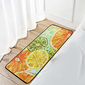 Lemon Kitchen Mat Orange Kitchen Rugs Floor Mat Anti Fatigue Non Skid Washable Bath Rug Runner Doormats Carpet Sink Mat Lemon Kitchen Decor 39 X 20 inch