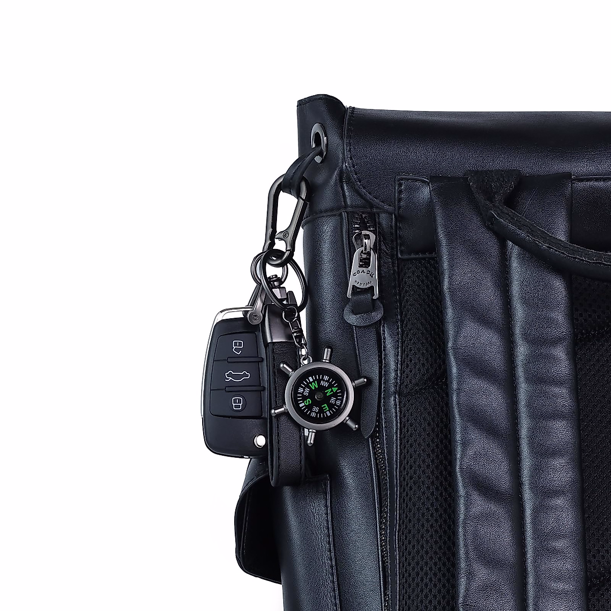 Key Chains for Car Keys, 360 Degree Rotatable Keychain for Men, Black Key Ring