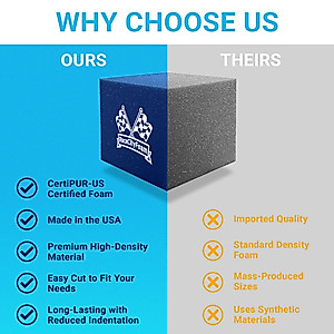 Isellfoam Foam Pit Cubes/Blocks 500 pcs. (BLUE) 4"x4"x4" Flame Retardant Foam Blocks for Gymnastics, Freerunning and Parkour Courses, Skateboard Parks, BMX, Trampoline Arenas, Made in USA