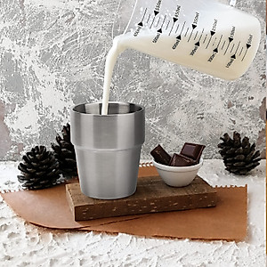 Beasea Stainless Steel Insulated Cup, 10 oz Stackable Stainless Steel Cups Set of 4, Small Metal Cup Double Wall Vacuum Insulated Drinking Cups Glasses for Home Restaurant Office Camping Party