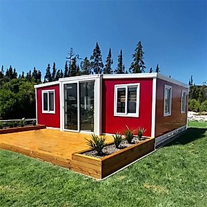 20FT 2 Bedroom Luxury Container Homes Granny Flat Roof Expandable Container House With Full Bathroom