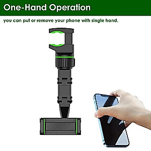 TooCust Multifunctional Rearview Mirror Phone Holder, Rotatable and Retractable Car Phone Holder,360° Rotating Multifunctional Car Rearview Mirror Phone Holder, Rearview Mirror Phone Holder for Car