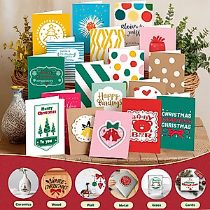 EPRCUT Permanent Vinyl for Cricut, 24ft Adhesive Vinyl Bundle for DIY Christmas Decorations Outdoor, Birthday, Wedding Party, Festival, 24 Counts Cricut Vinyl 12"x12" Sheets, Wall Stickers, Car Decals