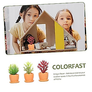 IMIKEYA 30 pcs Mini Flower Pot Succulents Artificial assesseries Artificial Succulent Plant Faux Floral Fake Potted Plant Mini Plant pots Mini Decoration Artificial Mini Potted Plants Moss