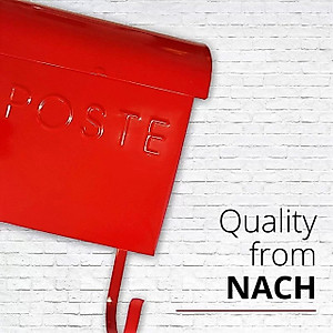 NACH Mailboxes for Outside Wall Mount, 12 x 11.2 x 4.5 inch, Red Wall Mounted Mailbox, Waterproof Mailbox with Outdoor Newspaper Holder - The French Euro Mailbox