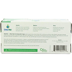 OdorNo ADU-2-4025 Odor-Barrier Disposable Bags; 2 Gallon Bags 12.5 x 20 inches; Pack of 2 Boxes of 25 Bags (50 Bags Total)