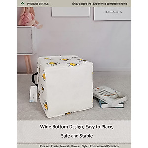 ONOEV Square Fabric storage box, decorative basket and finishing basket with handle are used for the storage of clothes, books and sundries (Black Vertical Arrow)