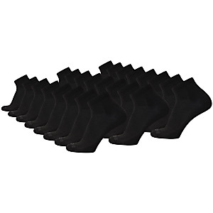 AND1 Men's Socks - PROPLATINUM Lightweight Quarter Cut Socks (24 Pack), Size 6-12.5, Black