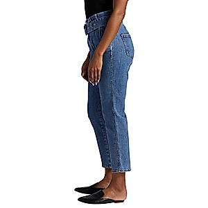 JAG Jeans Women's Belted Pleat High Rise Tapered Leg Pant-Legacy, Blue Cruise, 2