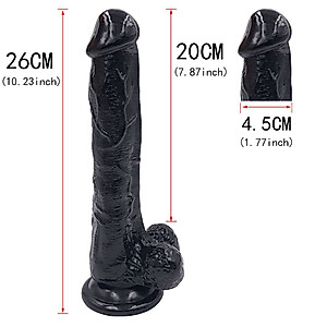 Simulation Dildo Female masturbator Adult Products Outside Soft Inside Hard, Realistic Touch (Color : Black, Size : Flesh)