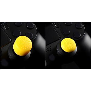 Ambertown Pack of 8 pcs Analog Controller Gamepad Raised Antislip Thumb Stick Grips Thumbsticks Joystick Cap Cover for PS5, PS4, PS3, Switch Pro, Xbox one, Xbox 360, Wii U, PS2 Controller (Yellow)