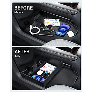 Ecarzo 2025 Upgraded Console Bottom Organizer Compatible with 2021-2025 Toyota Sienna Accessories, Lower Center Console Tray Storage Box with Multiple Compartments