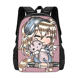 DHOUTSL Backpacks Gacha Game Life Anime Laptop Backpack Unisex Multipurpose Double Shoulder Bag for Camping Travle Work Hiking Gifts