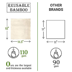 Electy Reusable Paper Towels – 20 Bamboo Paper Towels with 2 Wash and Storage Bags, 6 Month Supply, Zero Waste! Heavy Duty - Eco Friendly Paper Towels - Paperless Paper Towels