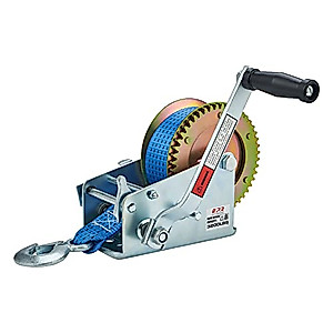 OPENROAD Boat Winch 3200lbs Hand Winch, with 32ft Blue Strap and 2 Speed switchable, for Boat Trailer Towing Winch……