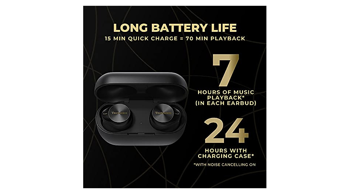 Technics EAH-AZ80-K True Wireless Earbuds | Hi-Res Audio & Noise Cancelling