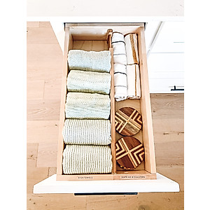 Lipper International 8896 Bamboo Wood Custom Fit Adjustable Kitchen Drawer Dividers, Set of 2